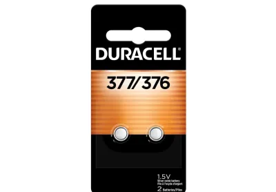 Duracell 377/376 1.5V Silver Oxide Button Batteries (2 Count)
