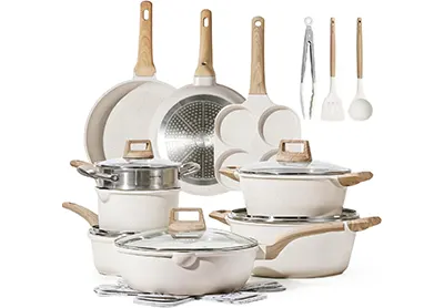 Carote 21-Piece White Granite Nonstick Cookware Set