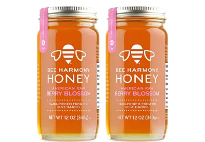 Bee Harmony American Raw Berry Blossom Honey (340g X 2 Pack)