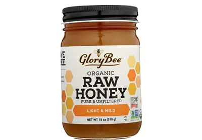 GloryBee Organic Raw Honey Pure & Unfiltered Light & Mild (510g)