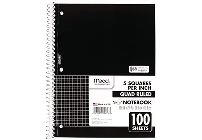 Mead 1-Subject Graph Ruled Spiral Notebook 100-sheet