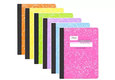 Mead College Ruled Pastel-Color Composition Notebooks 6-pack