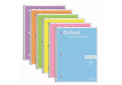 Oxford 1 Subject College Ruled Pastel-Color Notebooks 6-pack