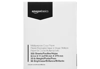 Amazon Basics 8.5x11 Inch 96-Bright Multipurpose Copy Paper