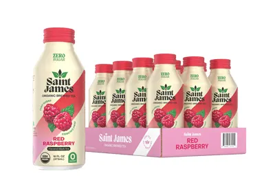 Saint James Organic Red Raspberry Black Tea (473ml X 12 Pack)