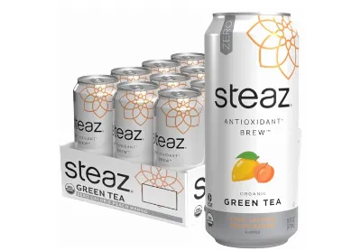 Steaz Zero Calorie Peach Mango Organic Green Tea (473ml X 12 Pack)