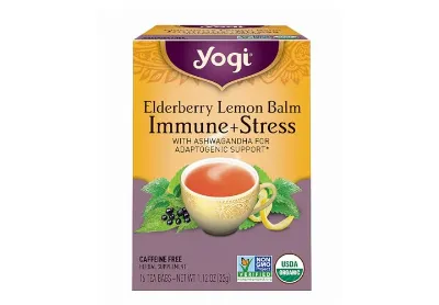 Yogi Tea Elderberry Lemon Balm Immune & Stress Herbal Tea Bags (16 Count)