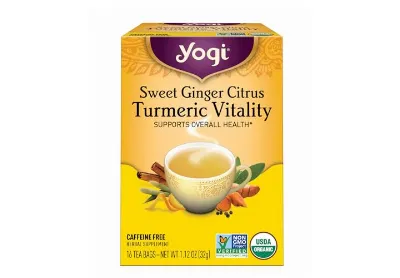 Yogi Tea Sweet Ginger Citrus Turmeric Vitality Herbal Tea Bags (16 Count)