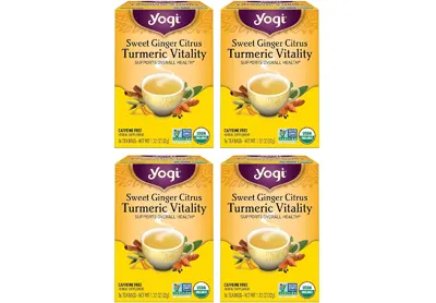 Yogi Tea Sweet Ginger Citrus Turmeric Vitality Herbal Tea Bags (16 X 4 ...